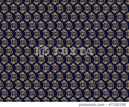 Abstract geometric pattern with bitcoin. seamless - Stock Illustration ...