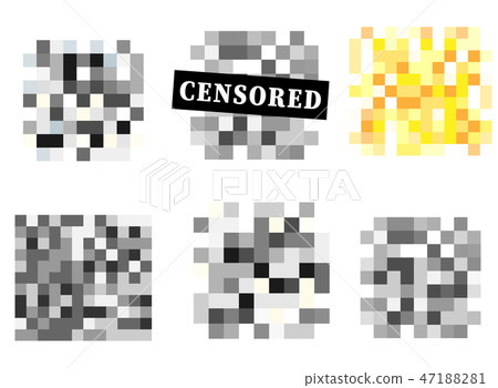 Set of Pixel censored signs. Black censor bar - Stock Illustration ...