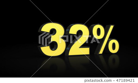 thirty-two 32 percent 3D rendering - Stock Illustration [47189421] - PIXTA