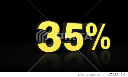 thirty-five 35 percent 3D rendering - Stock Illustration [47189424] - PIXTA