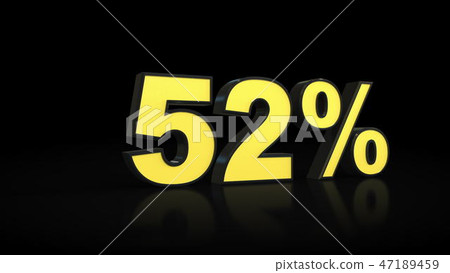 fifty-two 52 percent 3D rendering - Stock Illustration [47189459] - PIXTA