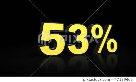 fifty-three 53 percent 3D rendering - Stock Illustration [47189463] - PIXTA