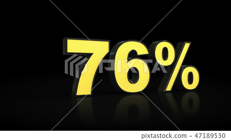 seventy-six 76 percent 3D rendering - Stock Illustration [47189530] - PIXTA