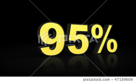 ninety-five 95 percent 3D rendering - Stock Illustration [47189609] - PIXTA