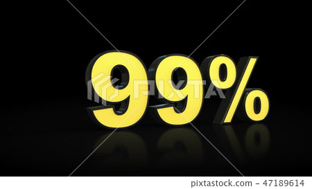ninety-nine 99 percent 3D rendering-插圖素材 [47189614] - PIXTA圖庫