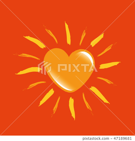 shiny yellow heart sun love - Stock Illustration [47189681] - PIXTA