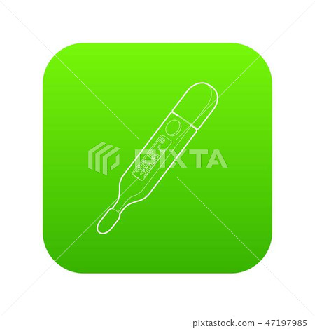 Medical thermometer icon green vector - Stock Illustration [47197985 ...