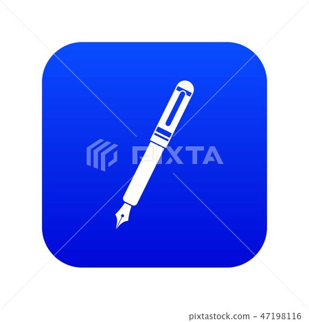 Black fountain pen icon digital blue - Stock Illustration [47198116 ...