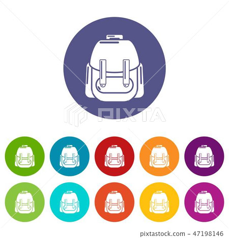 Rucksack icons set vector color - Stock Illustration [47198146] - PIXTA