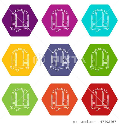 Cart in hotel icons set 9 vector - Stock Illustration [47198167] - PIXTA