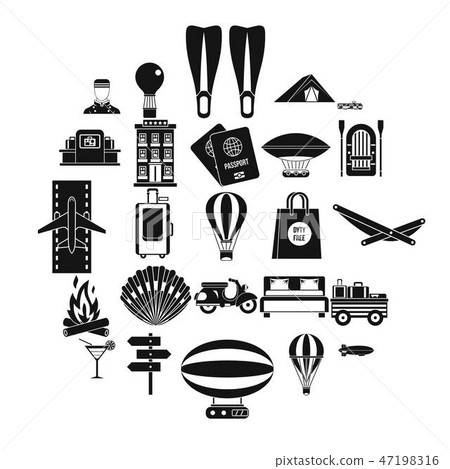 Time to move icons set, simple style - Stock Illustration [47198316 ...