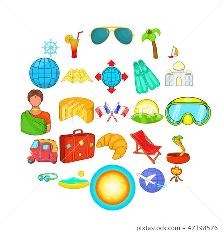 Country of the third world icons set, cartoon... - Stock Illustration ...