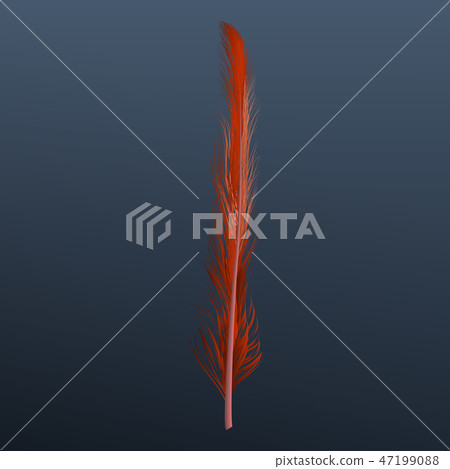 Small red feather icon, realistic style - Stock Illustration [47199088 ...