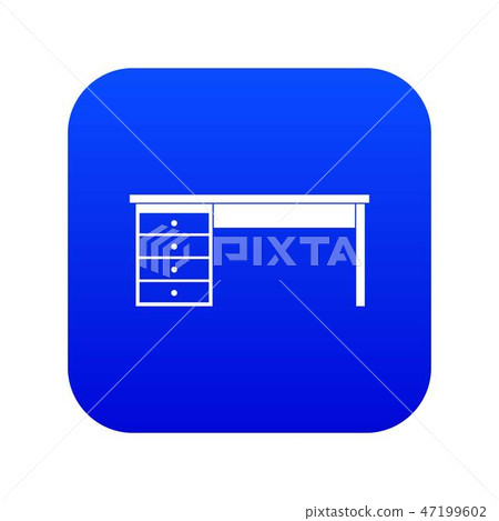 Wooden office desk icon digital blue - Stock Illustration [47199602 ...