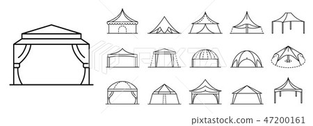 Canopy icon set, outline style - Stock Illustration [47200161] - PIXTA