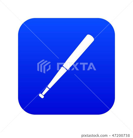 Black baseball bat icon digital blue - Stock Illustration [47200738 ...