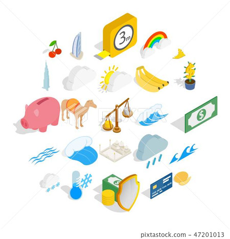 Multipurpose icons set, isometric style - Stock Illustration [47201013 ...