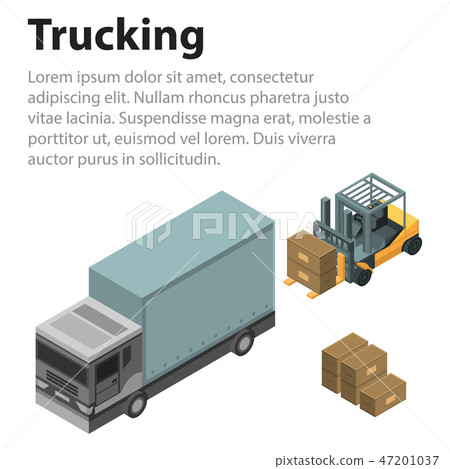 Trucking loading concept background, isometric... - Stock Illustration ...