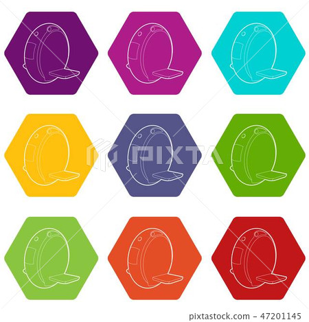 One wheel icons set 9 vector - Stock Illustration [47201145] - PIXTA