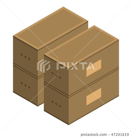 Stack of boxes icon, isometric style - Stock Illustration [47201819 ...