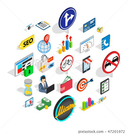 Usable icons set, isometric style-插圖素材 [47201972] - PIXTA圖庫