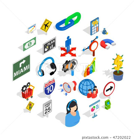 Suitable icons set, isometric style-插圖素材 [47202022] - PIXTA圖庫