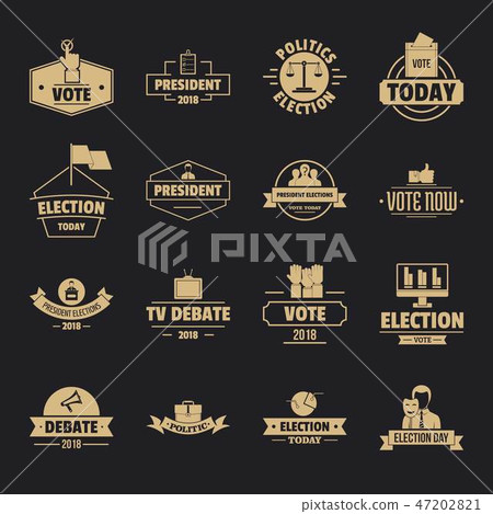 Election voting logo icons set, simple style - Stock Illustration ...