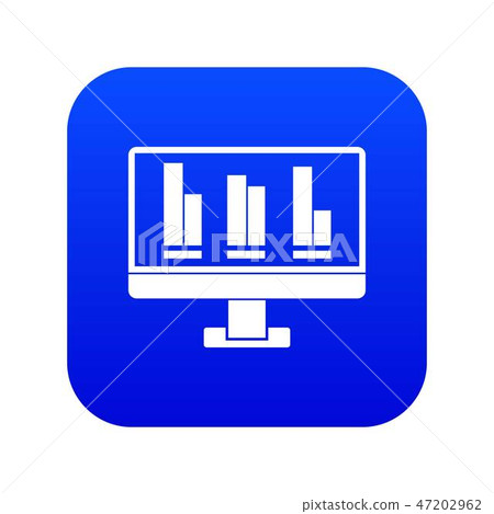 Business graph at computer screen icon digital... - Stock Illustration ...