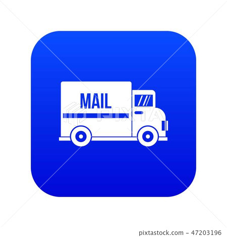 Mail truck icon digital blue - Stock Illustration [47203196] - PIXTA