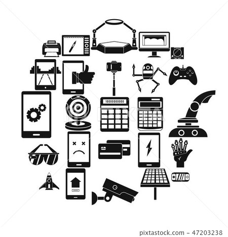 Installation icons set, simple style - Stock Illustration [47203238 ...