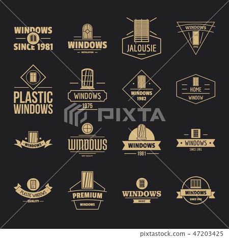 Window construction logo icons set, simple style-插圖素材 [47203425] - PIXTA圖庫