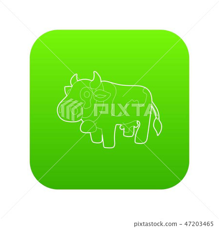 Cow icon green vector - Stock Illustration [47203465] - PIXTA