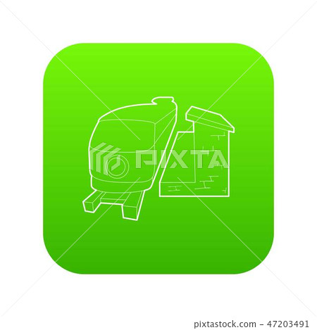 Train icon green vector - Stock Illustration [47203491] - PIXTA