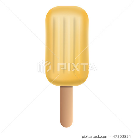 Orange popsicle icon, realistic style-插圖素材 [47203834] - PIXTA圖庫