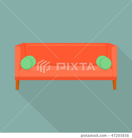 Red sofa icon, flat style - Stock Illustration [47203838] - PIXTA