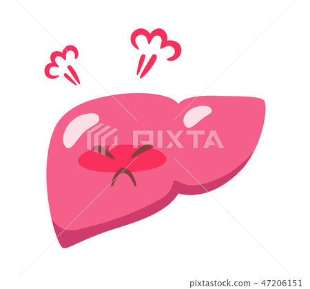 Angry liver borderless - Stock Illustration [47206151] - PIXTA