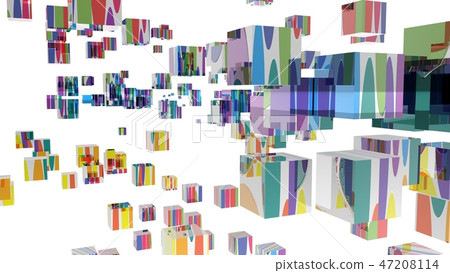 Background image with innumerable cubes floating - Stock Illustration ...
