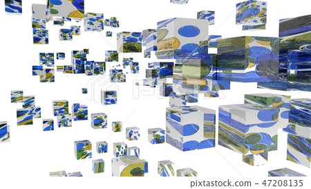 Background image with innumerable cubes floating - Stock Illustration ...