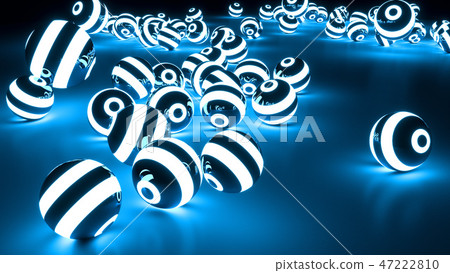 Multicolored decorative balls. 3D rendering - Stock Illustration ...