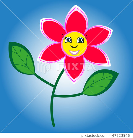 Happy and smiling flower. - Stock Illustration [47223546] - PIXTA