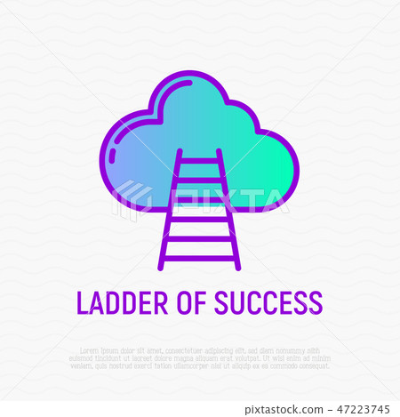 Ladder of success thin line icon - Stock Illustration [47223745] - PIXTA