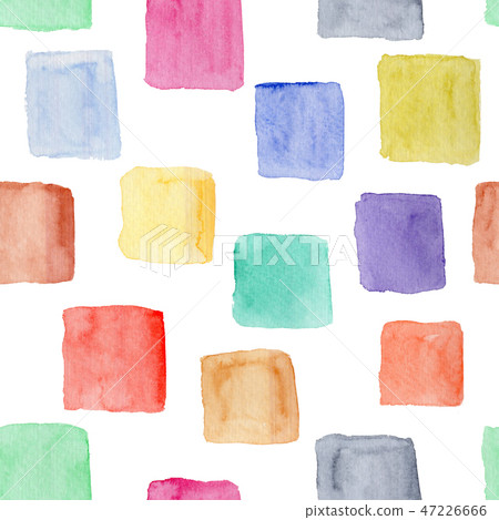 Bright watercolor pattern with colorful squares - Stock Illustration ...