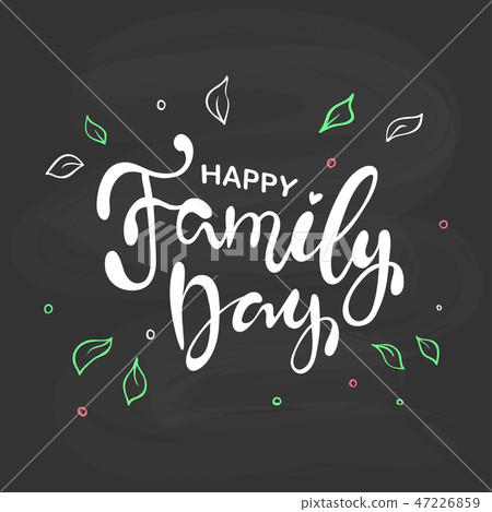Happy Family Day. Lettering typography poster - Stock Illustration ...