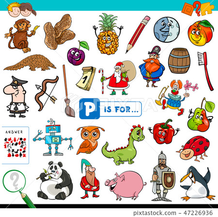 P is for educational game for children - Stock Illustration [47226936 ...