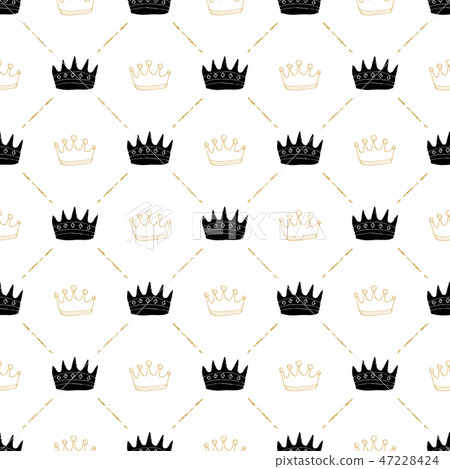 Crown Seamless Pattern, royal background, Vector - Stock Illustration ...