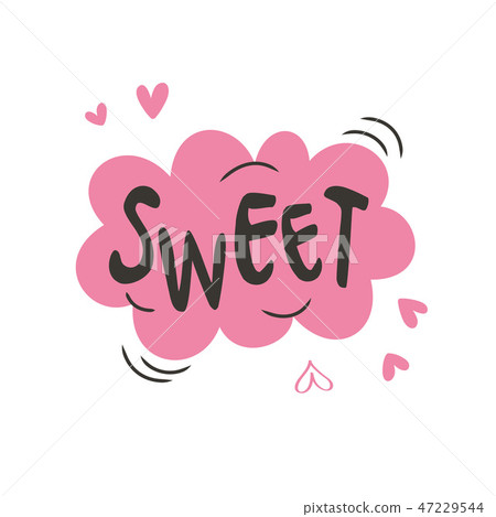 Valentine speech bubble and text SWEET - Stock Illustration [47229544 ...