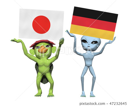 Japan, Germany flag and character - Stock Illustration [47232645] - PIXTA