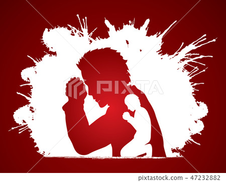 Man prayer shadow graphic vector - Stock Illustration [47232882] - PIXTA