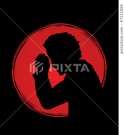 Man prayer shadow graphic vector - Stock Illustration [47232884] - PIXTA