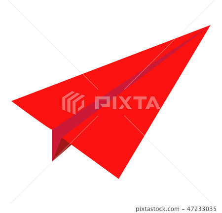 red paper airplane icon on white background. - Stock Illustration ...